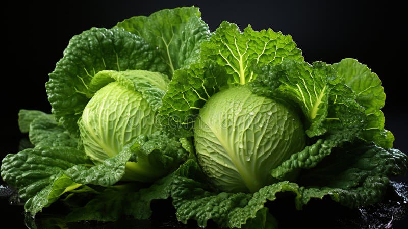 Group of Green Raw Cabbage on Selective Focus Background Stock ...