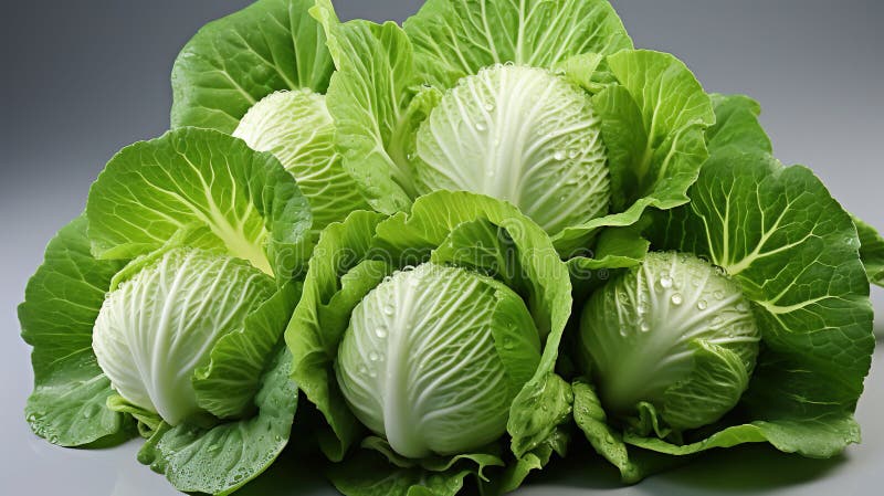 Group of Green Raw Cabbage on Selective Focus Background Stock ...