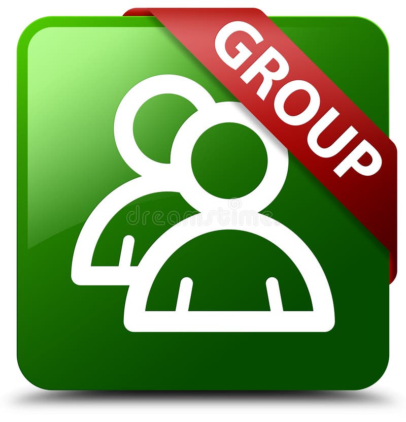 Group green square button stock illustration. Illustration of network ...