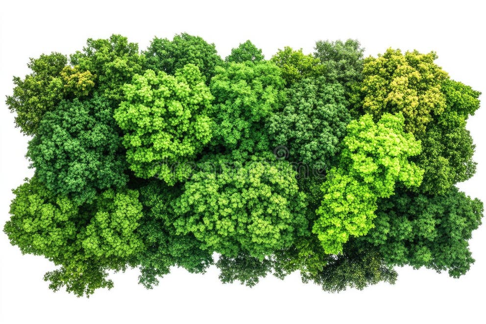 A Group of Green Trees on a Plain White Background Stock Image - Image ...