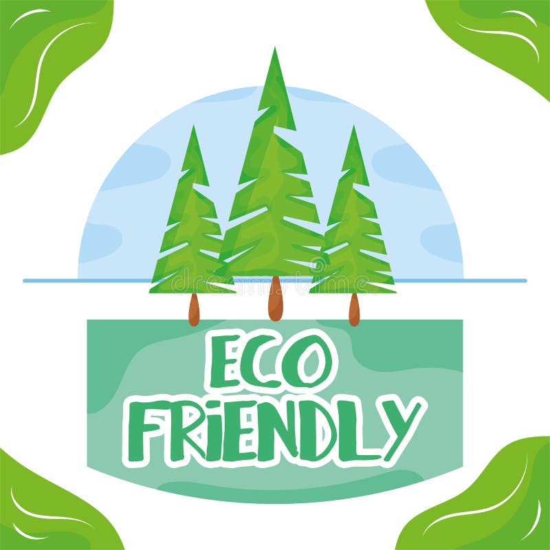 Group of Growing Green Trees Eco Friendly Vector Stock Vector ...