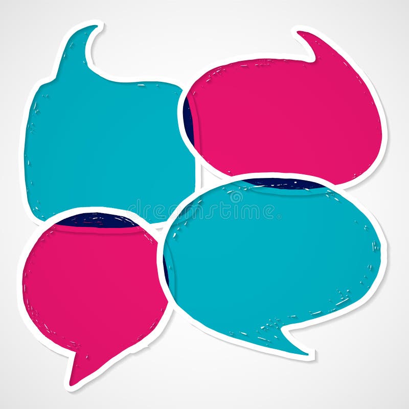 Group of Grungy Textures Speech Bubbles with Shadows Stock Vector ...