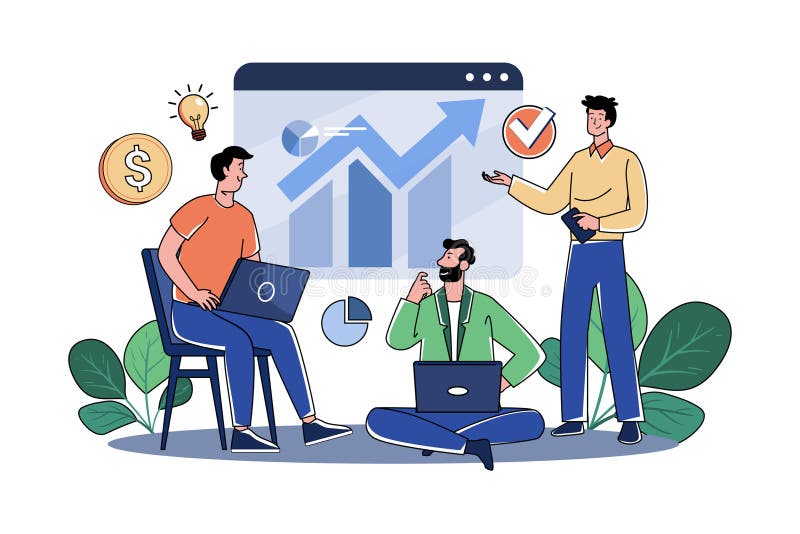 A Group of Guys is Moving Up To Success Stock Vector - Illustration of ...