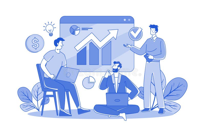 A Group of Guys is Moving Up To Success Stock Vector - Illustration of ...