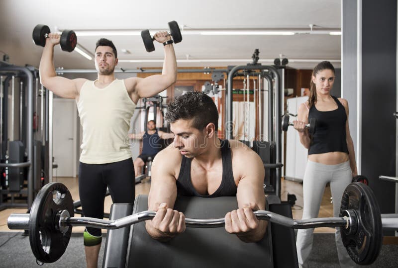 Group at gym stock photo. Image of center, exercises - 53269418