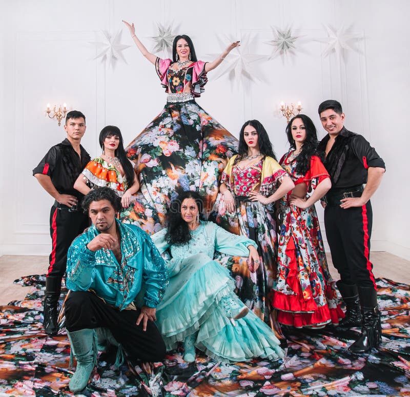 Group Gypsy Dance Standing on the Stage Stock Image - Image of gypsy ...