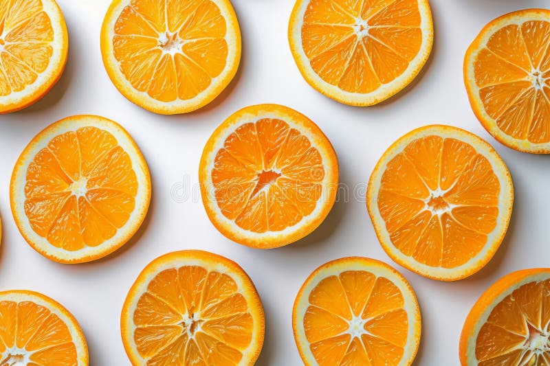 Group of Halved Oranges on White Surface Stock Image - Image of halves ...