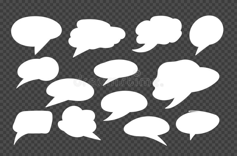 A Group of Hand Drawing Organic Messages or Speech Bubble Random Shapes ...