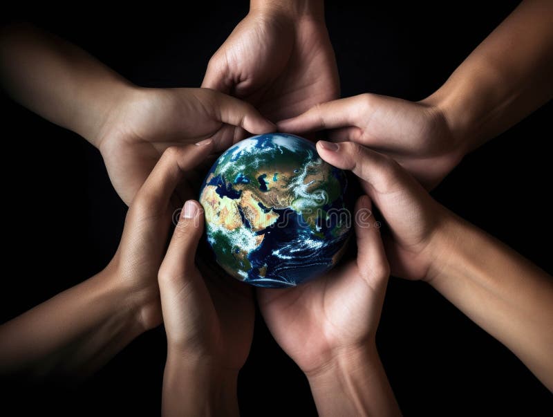 A Group of Hands Connected Around the Earth Embracing the Idea of ...