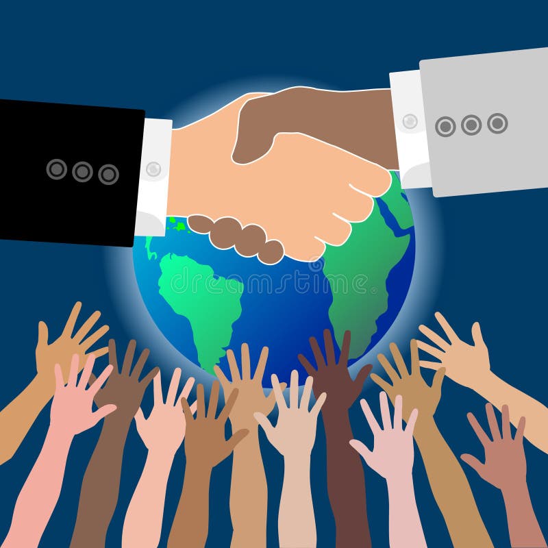 Hands of People with Different Colors of Skin, Holding the Planet Earth ...