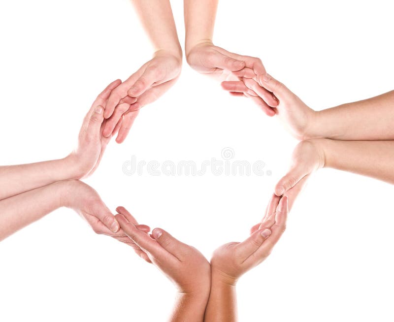 Multiracial Hands Making a Circle Stock Image - Image of community ...