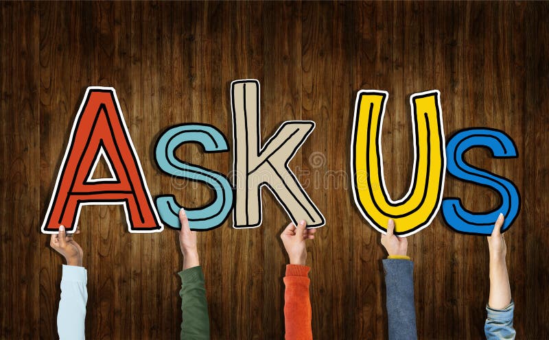 Group of Hands Holding Letter Ask Us Stock Image - Image of group ...