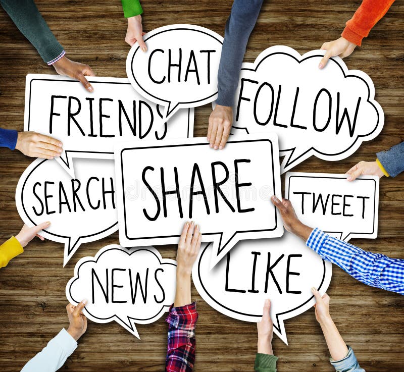 Group of Hands Holding Speech Bubble with Social Issue Concepts Stock ...