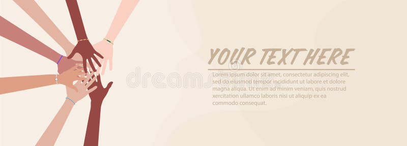 A Group of Hands Holding Together. a Multiethnic and Multicultural ...