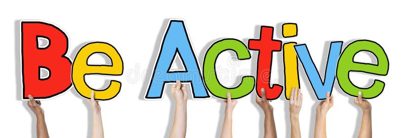 Group of Hands Holding Word Be Active Stock Illustration - Illustration ...