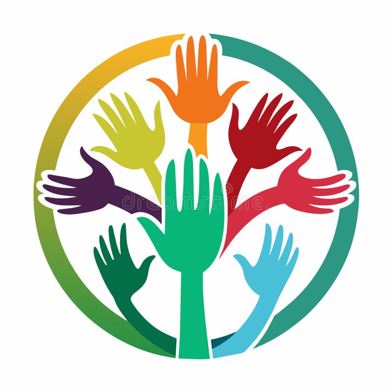 A Group of Hands Interlocked in a Circular Formation, Symbolizing Unity ...