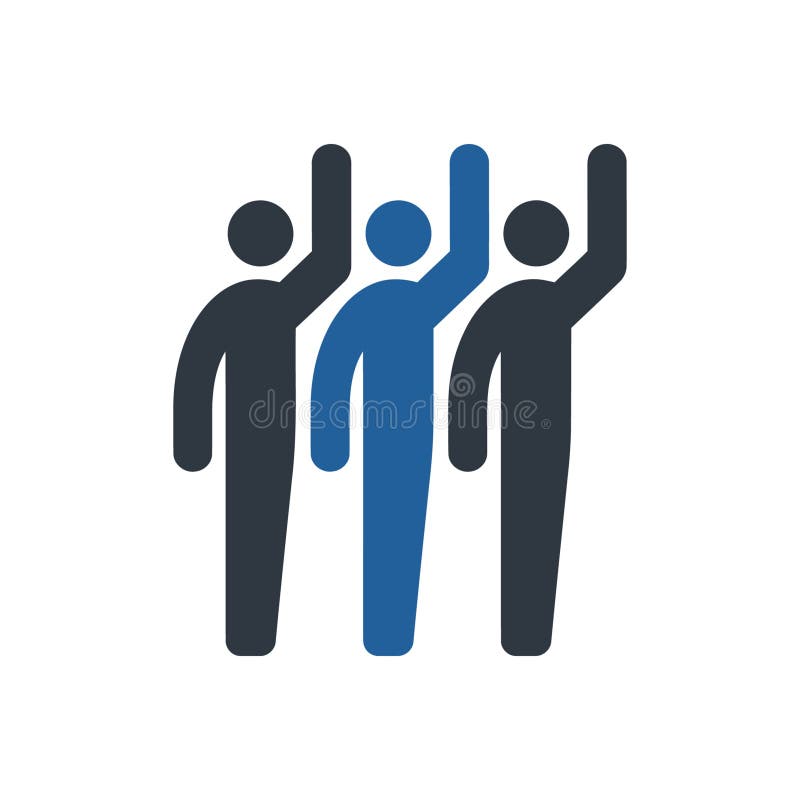Group Hands Raised Icon stock vector. Illustration of together - 349823957