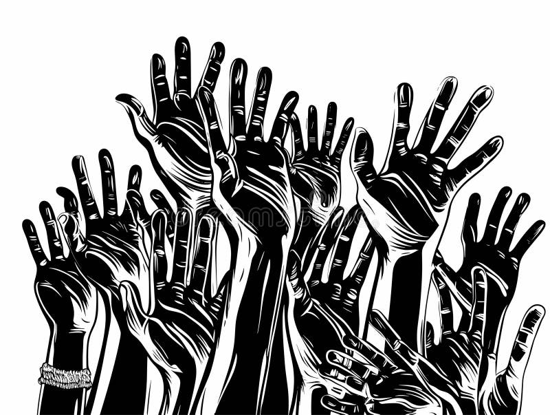 A Group of Hands Reaching Out - a Vector Drawing Represents Open Hands ...