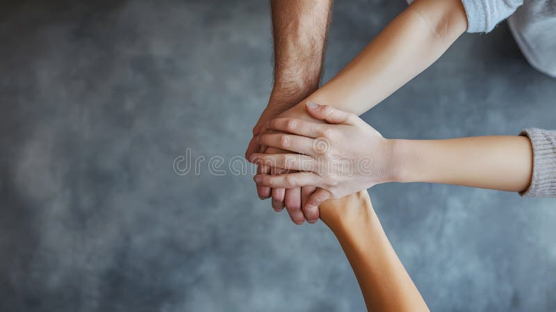 Group of Hands Stacked Together Symbolizing Unity, Support, and ...