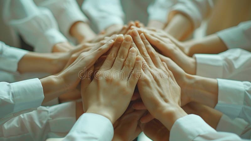 A Group of Hands Stacked on Top of Each Other, Symbolizing Teamwork ...
