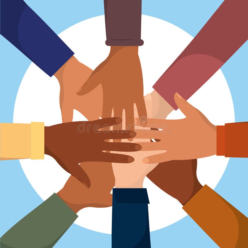 Group of Hands Stacking Together Teamwork Concept Vector Stock Vector ...