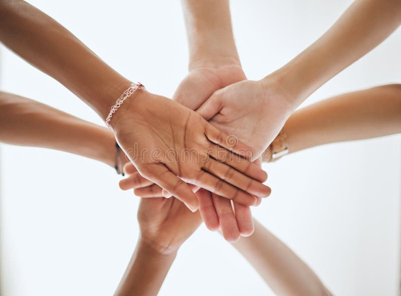 Group of Hands in Unity, Teamwork Motivation or Support for Partnership ...