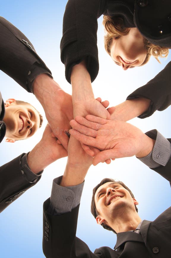A Group Handshake between Three Business Persons Stock Image - Image of ...