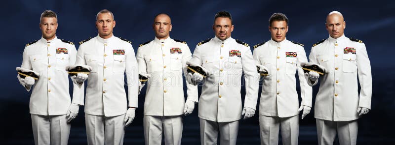 Group of 6 Handsome Captain Stock Image - Image of adult, color: 43088297
