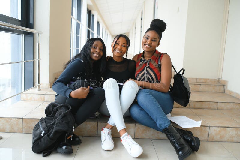 Group of Happy African College Friends Stock Photo - Image of ...
