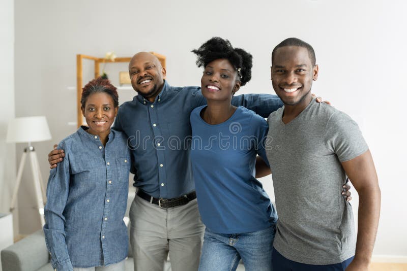 Group of Happy African Family People Stock Image - Image of couple ...