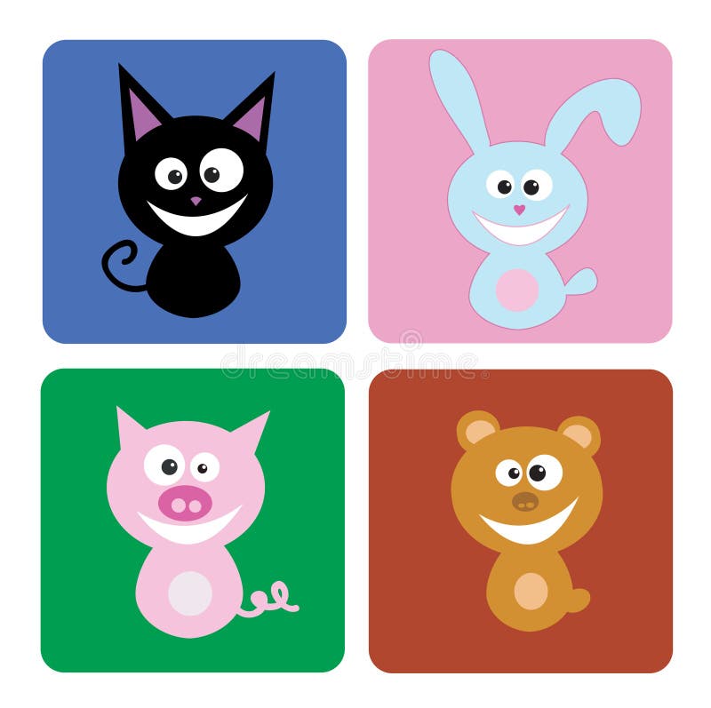 Farm animals - icon set 3 stock vector. Illustration of interface - 8523251
