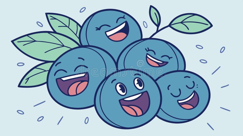 Group of Happy Blueberry Characters, Healthy Fruit Illustration Vector ...