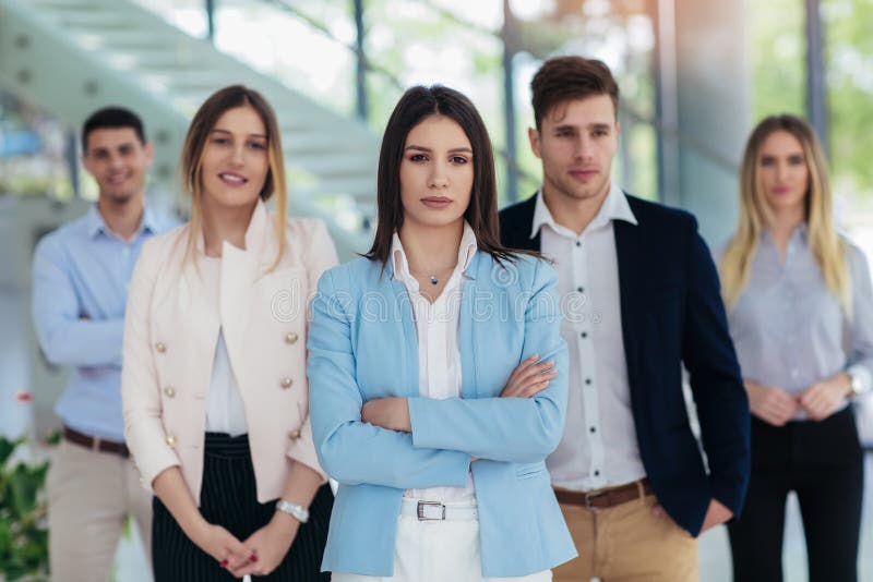 Happy Business People and Company Staff in Modern Office, Representig ...