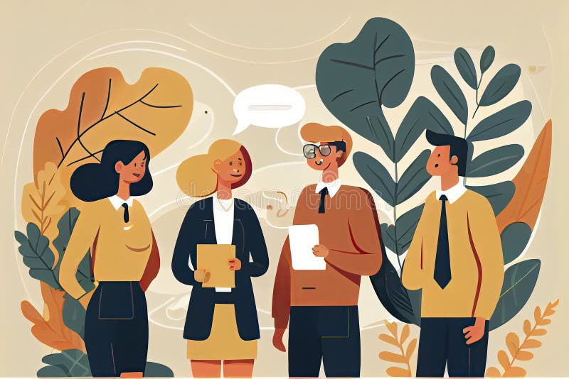 Group of Happy Business People. Project Discussion. Cartoon Style Stock ... Group of Happy Business People. Project Discussion. Cartoon Style Stock ...