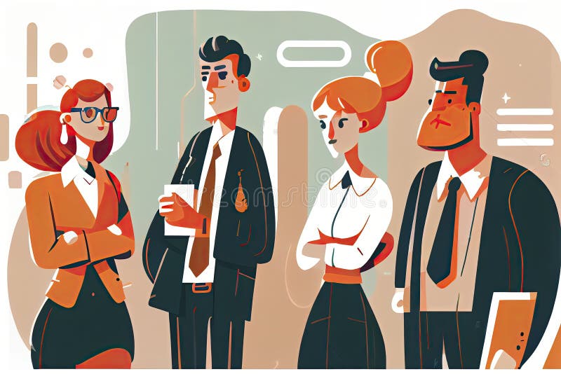 Group of Happy Business People. Project Discussion. Cartoon Style Stock ... Group of Happy Business People. Project Discussion. Cartoon Style Stock ...