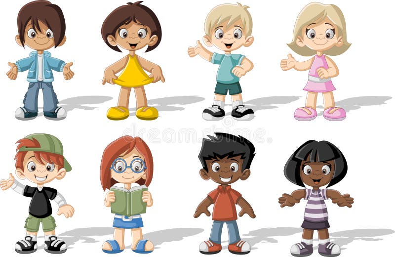 Kids Cartoon Group Stock Illustrations – 63,649 Kids Cartoon Group ...