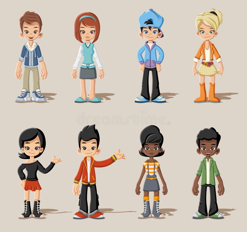 Kids Cartoon Group Stock Illustrations – 63,649 Kids Cartoon Group ...