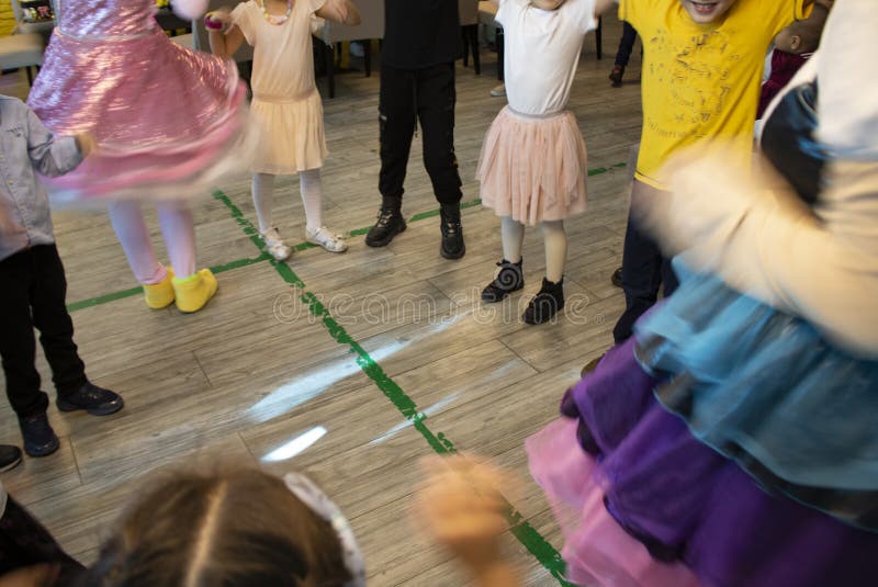 Group of Happy Children Dance. Soft Focus Stock Photo - Image of ...
