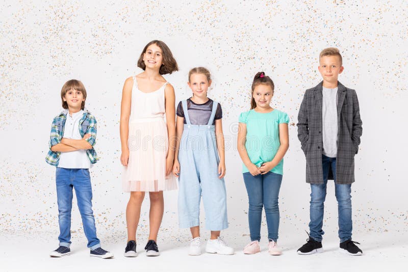 Happy Children is Standing Together in a Room Stock Photo - Image of ...