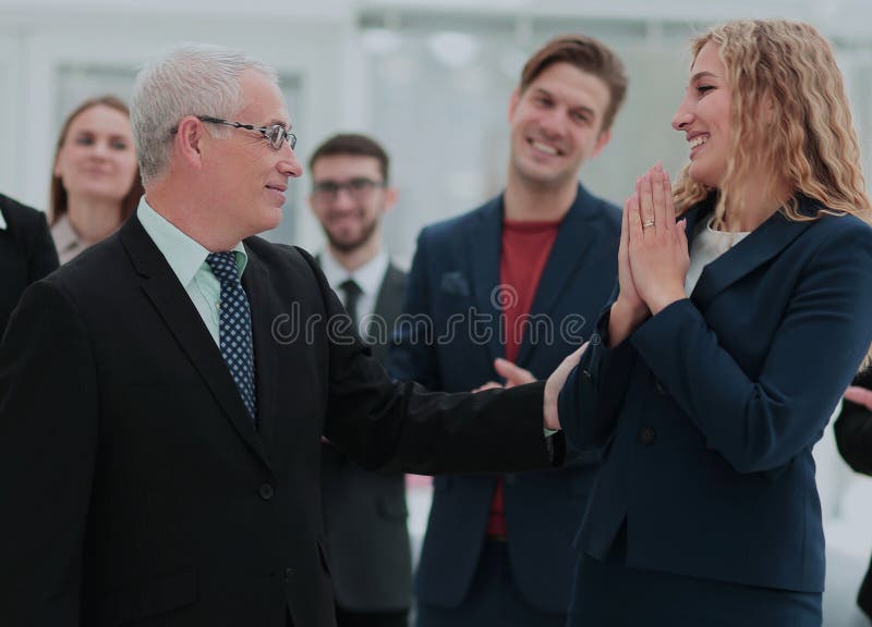 Group of Happy Colleagues Communicating in Office Stock Image - Image ...