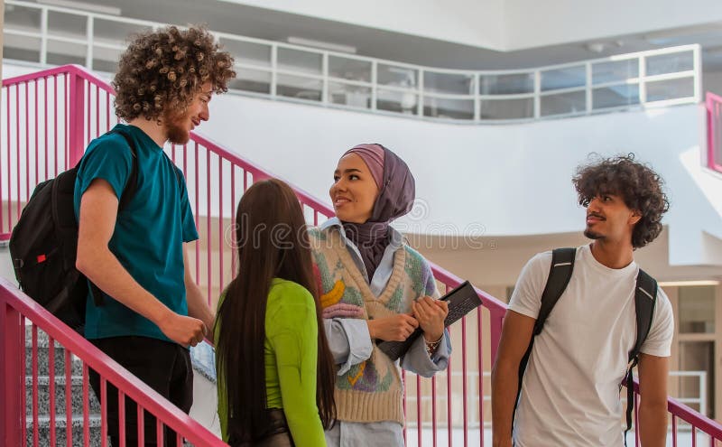 Diverse Group of University Students Stock Image - Image of female ...