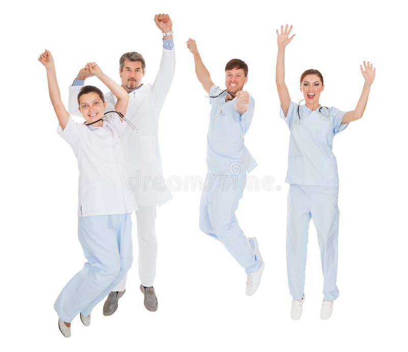 Group of happy doctors stock photo. Image of coat, mature - 53151166