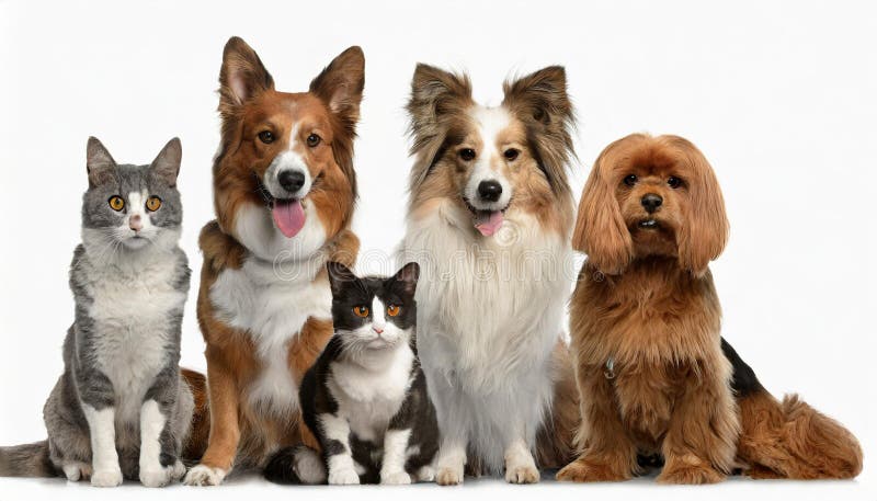 Group of happy dogs stock illustration. Illustration of purebred ...