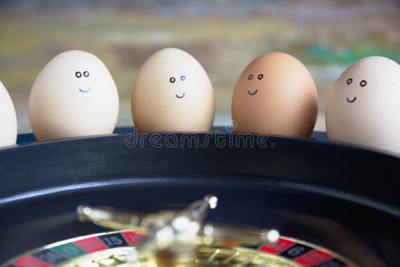 Group of Happy Eggs Friends Make Bets Gambiling in the Toy Casino Stock ...