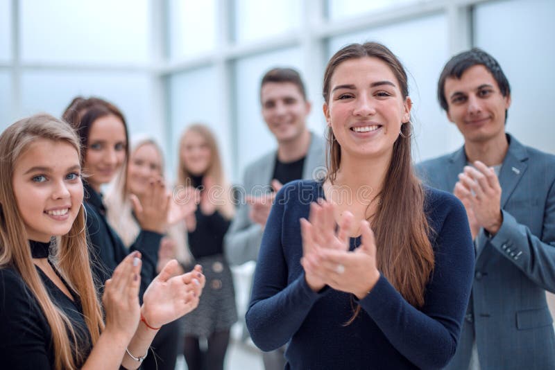 Employees Standing in a Modern Office Stock Image - Image of partners ...