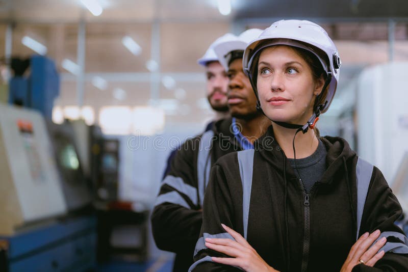 Group of Happy Engineer Technician at Innovation Factory Stock Image ...