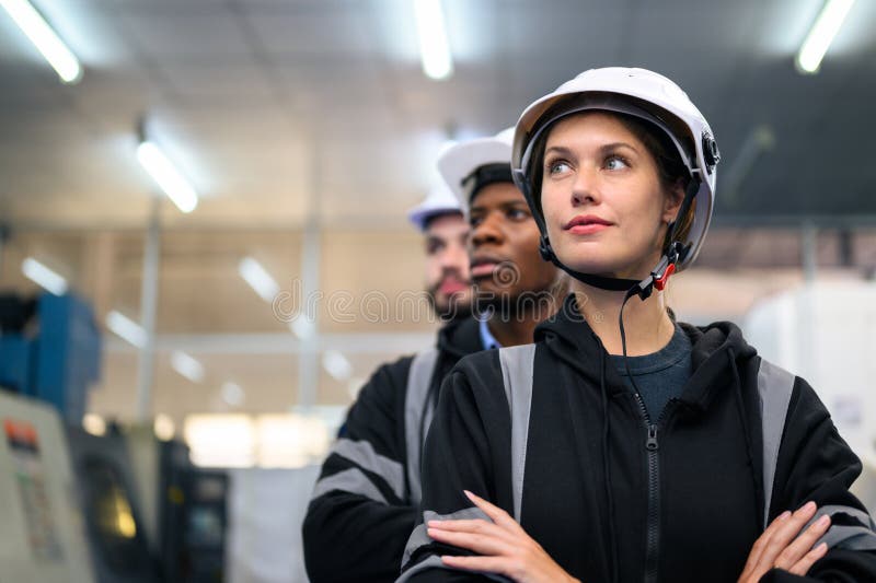 Group of Happy Engineer Technician at Innovation Factory Stock Image ...