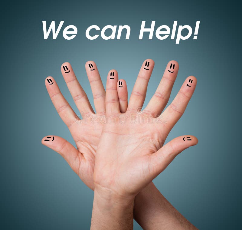 Group of Happy Finger Smileys Stock Image - Image of hand, cooperation ...