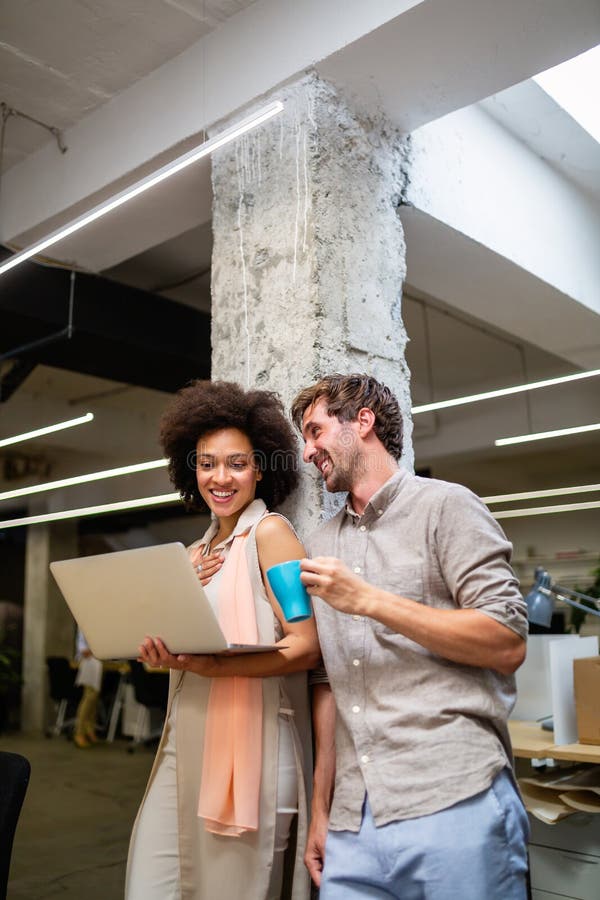 Group of Happy Friendly Multiethnic Business People Having Fun, Working ...