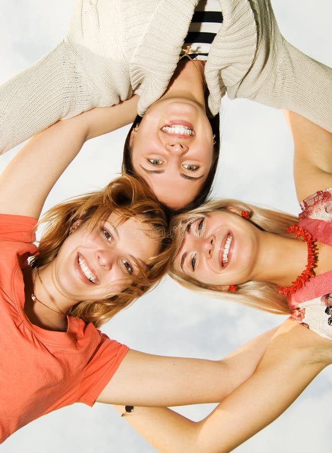Group of happy friends stock image. Image of face, outside - 6260815